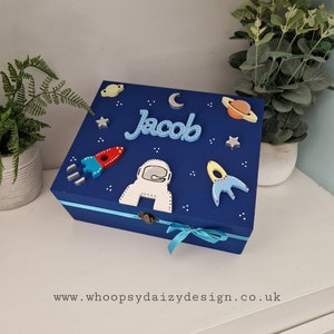 Childrens Space Keepsake Box, Space Bedroom Decor Storage, Boys Bedroom ...