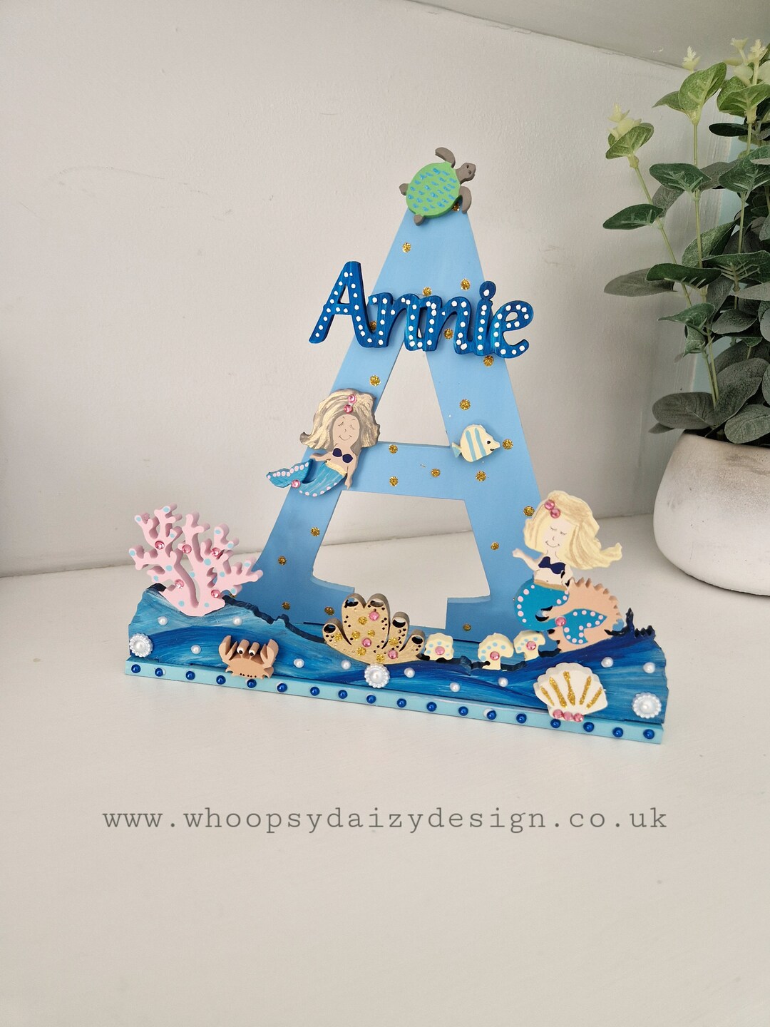 Mermaid Freestanding Wooden Letter, Girls Bedroom Letters, Girls ...