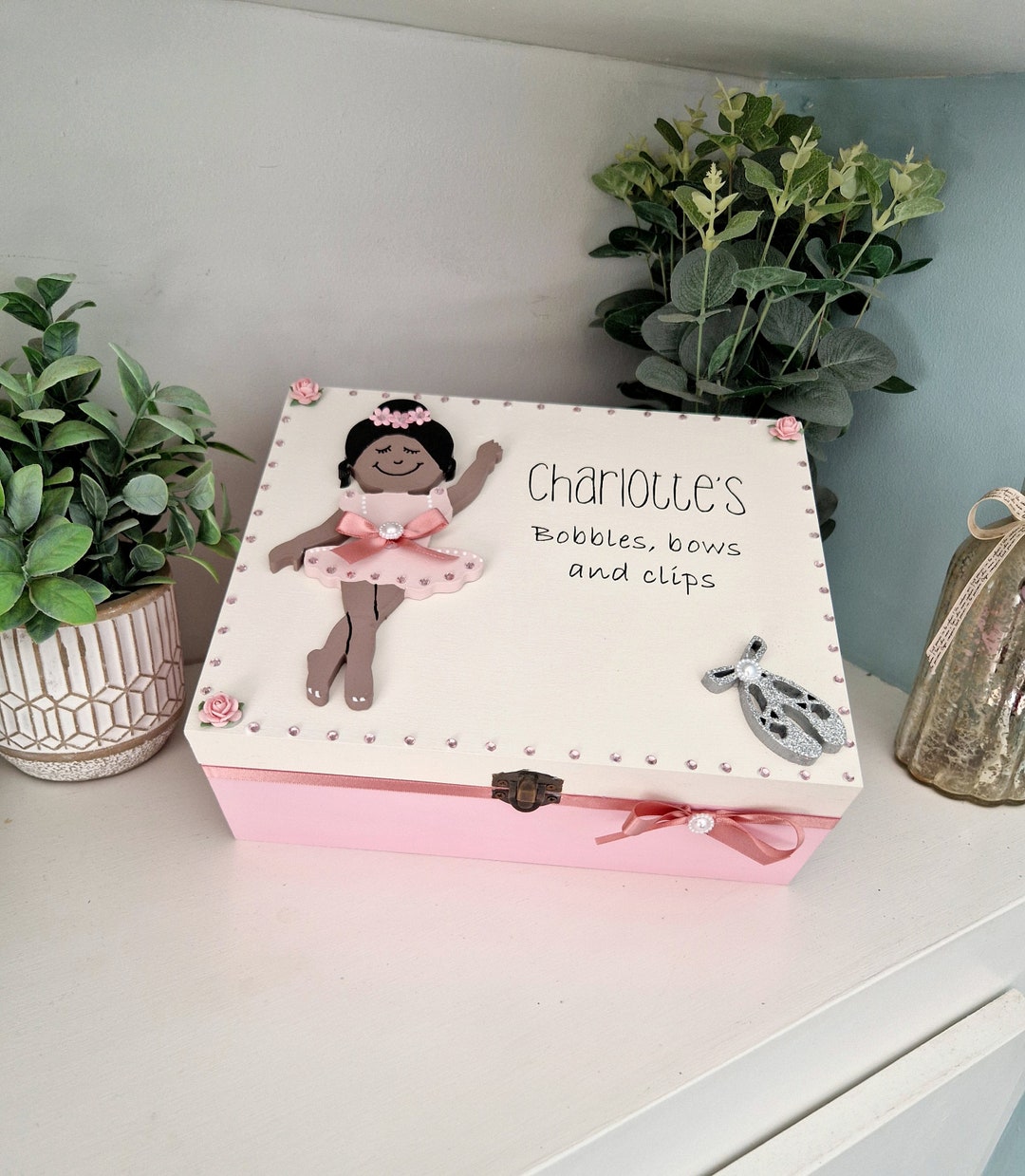 Ballerina Personalised Hair Accessories Storage Box / Girls Ballerina ...