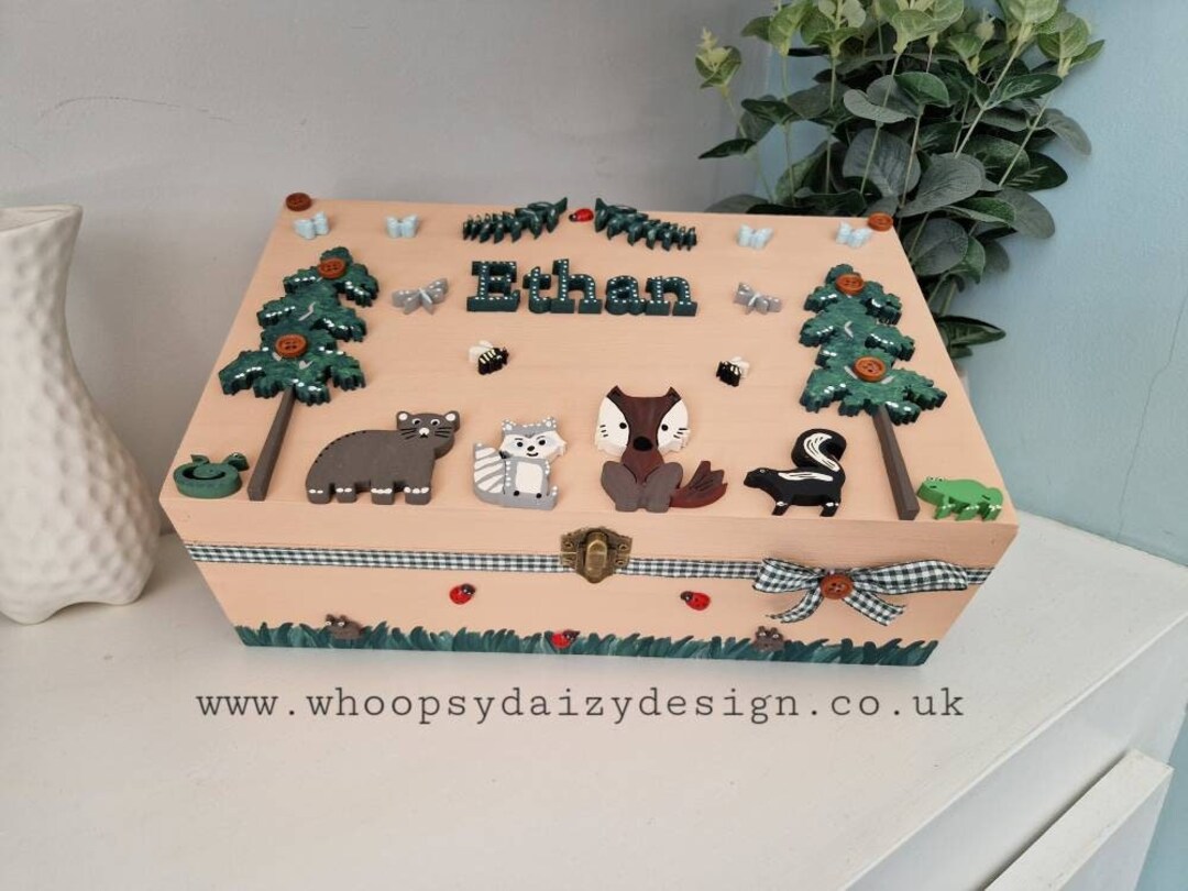 Woodland Creatures Nursery Storage, Baby Memory Box, Woodland Theme ...