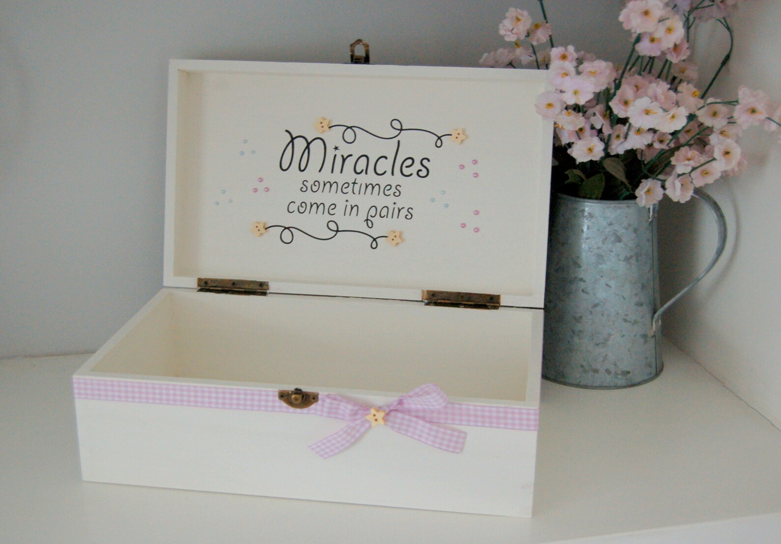 Twin Baby Wooden Memory Box Elephant Theme Personalised Twin - Etsy UK