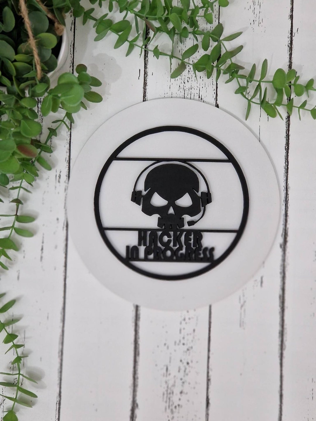 Hacker in Progress Boys Mens Door Sign, Circle Door Plaque, Programming ...