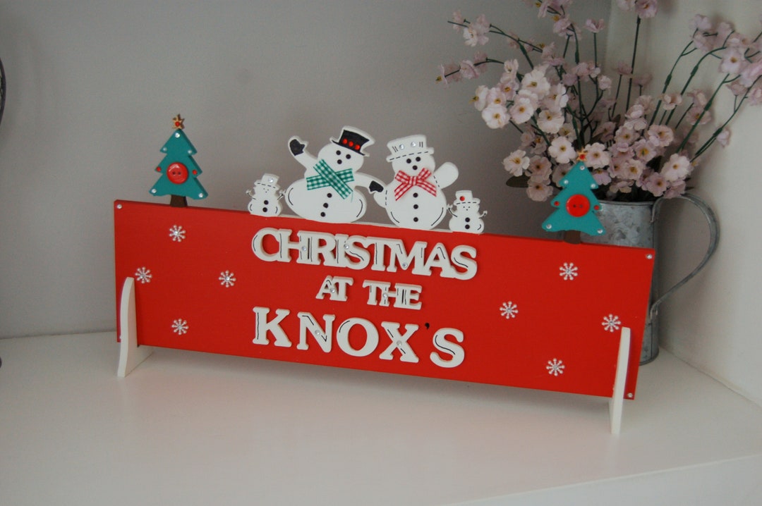 Christmas Plaque, Personalised Family Christmas Sign, Christmas Sign ...