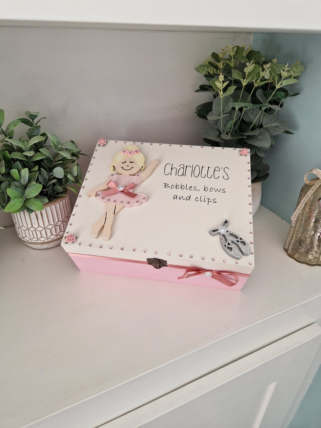 Girls Hair Accessories Storage Box, Personalised Girls Keepsake Box ...