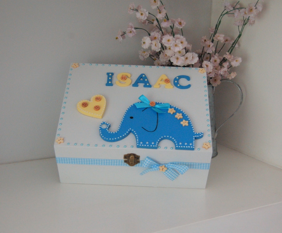New Baby Boy Elephant Memory Keepsake Personalised Baby Boy - Etsy UK
