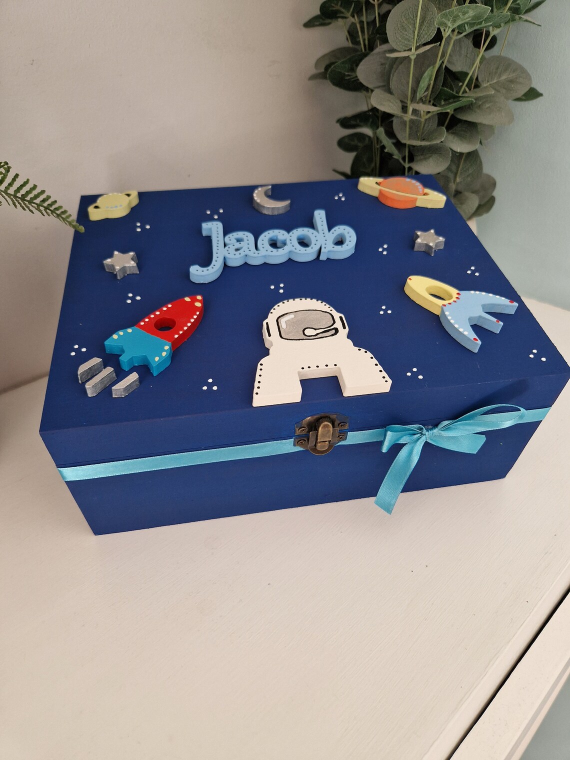 Personalized Space Keepsake Box, Astronaut Rocket Theme, Memory Box - Etsy