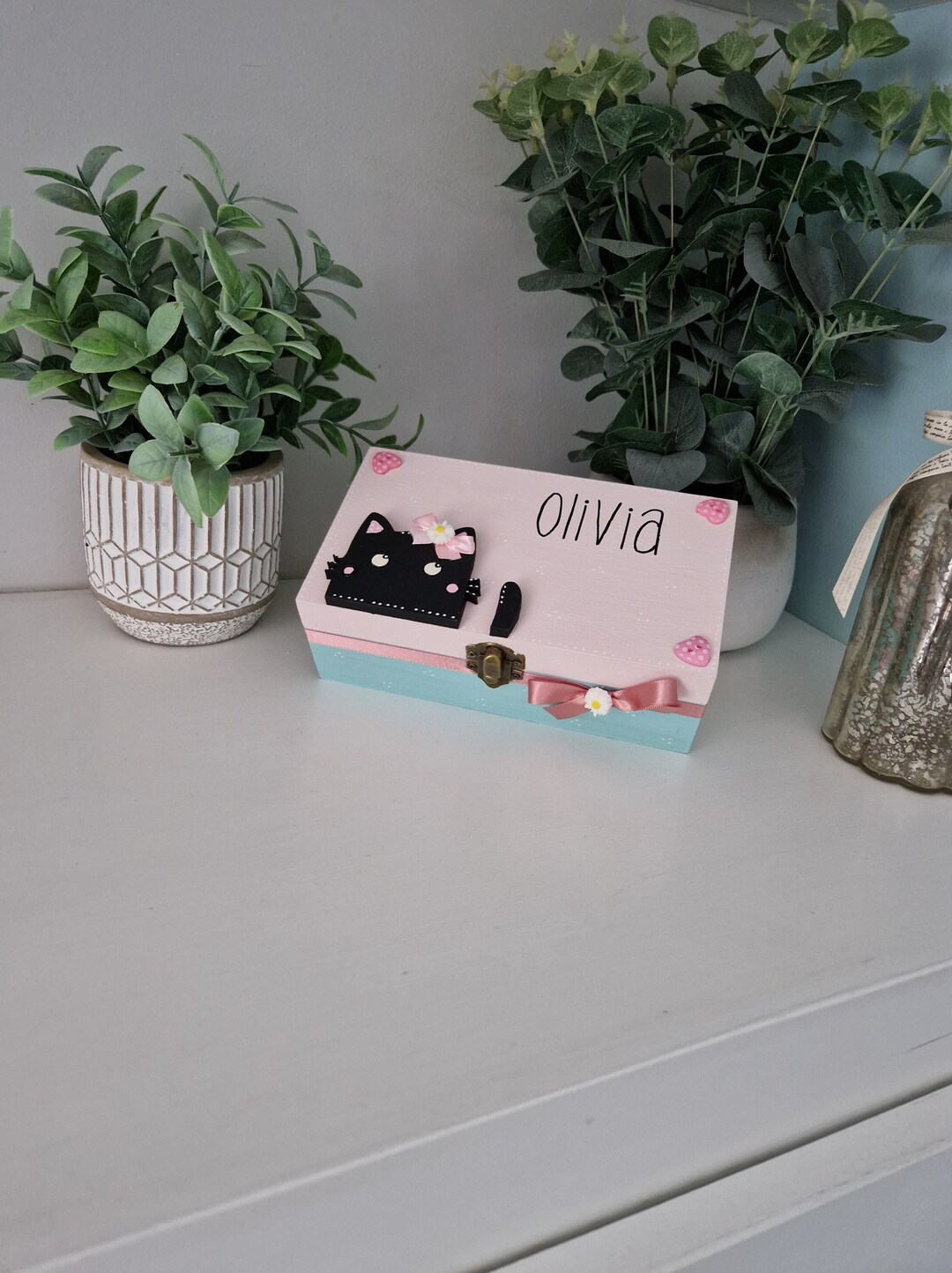 Cute Cat Girls Trinket Box, Girls Jewellery Box, Girls Birthday Gift ...