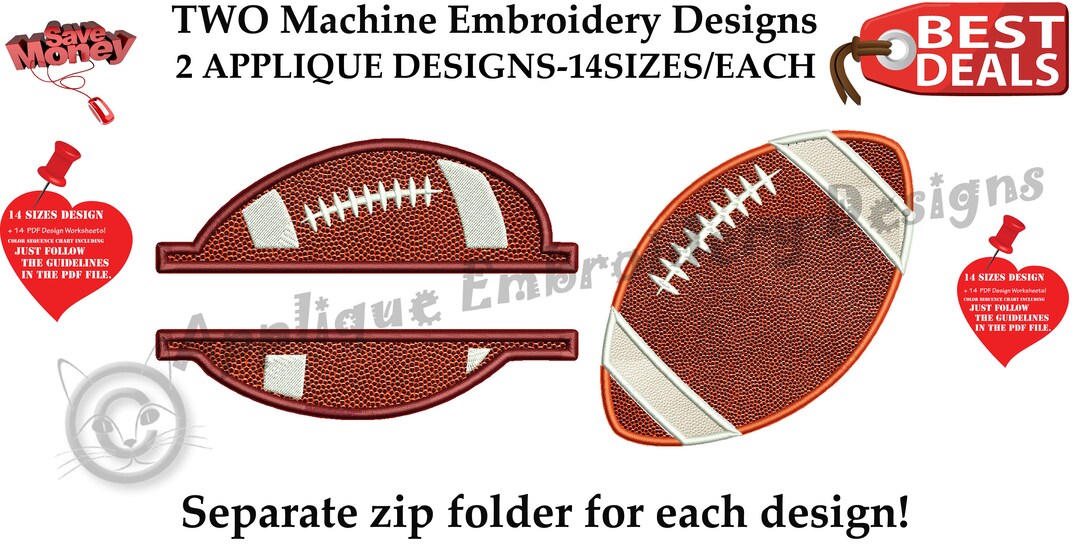 Football Embroidery Applique Design-american Football - Etsy