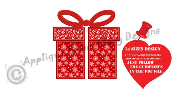 Gift Box Applique Embroidery Design-christmas Gift Box | Etsy