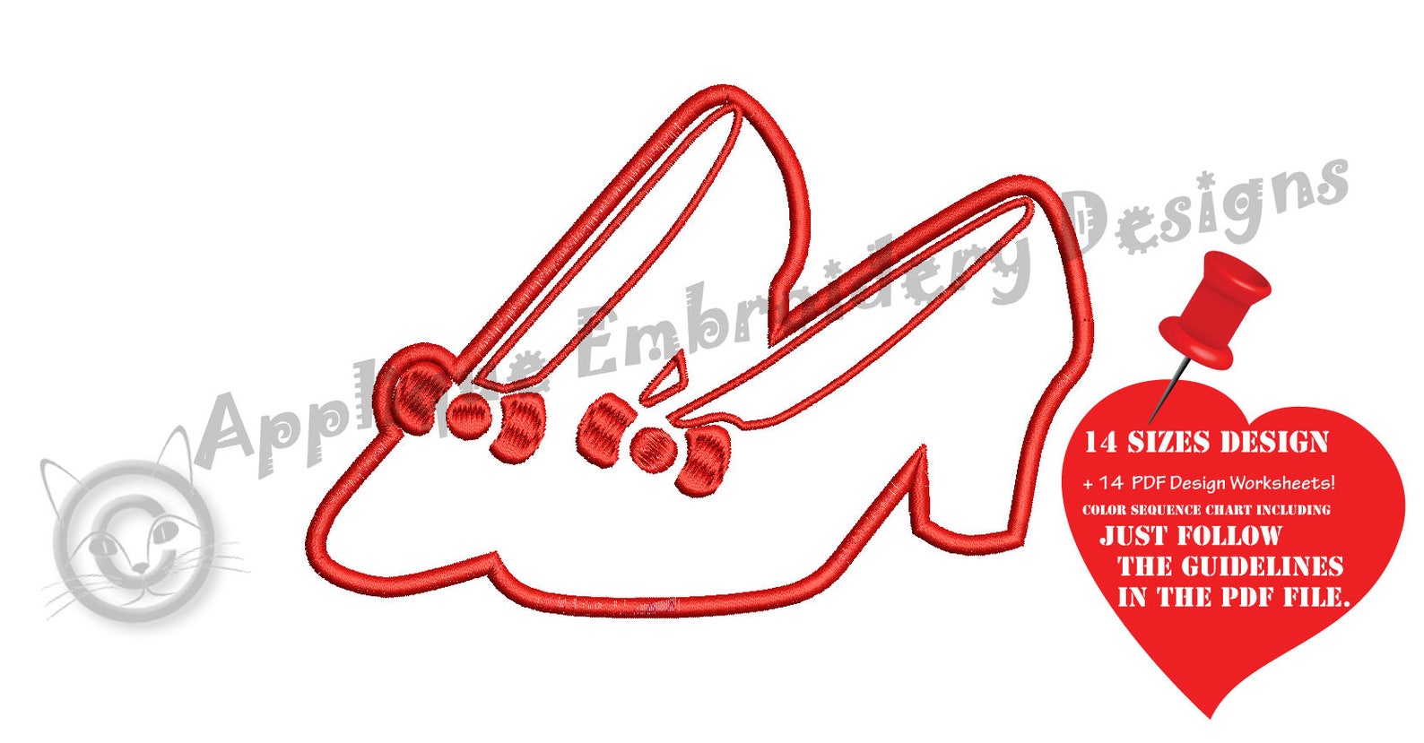 Ruby Slippers Applique Design-crystal Shoes Embroidery - Etsy