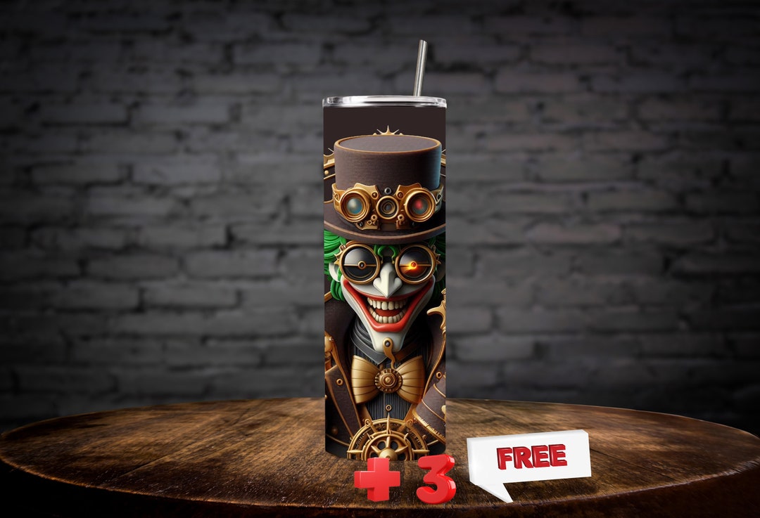 STEAMPUNK JOKER Tumbler Wrap,steampunk Joker Png,20oz Tumbler Wrap ...