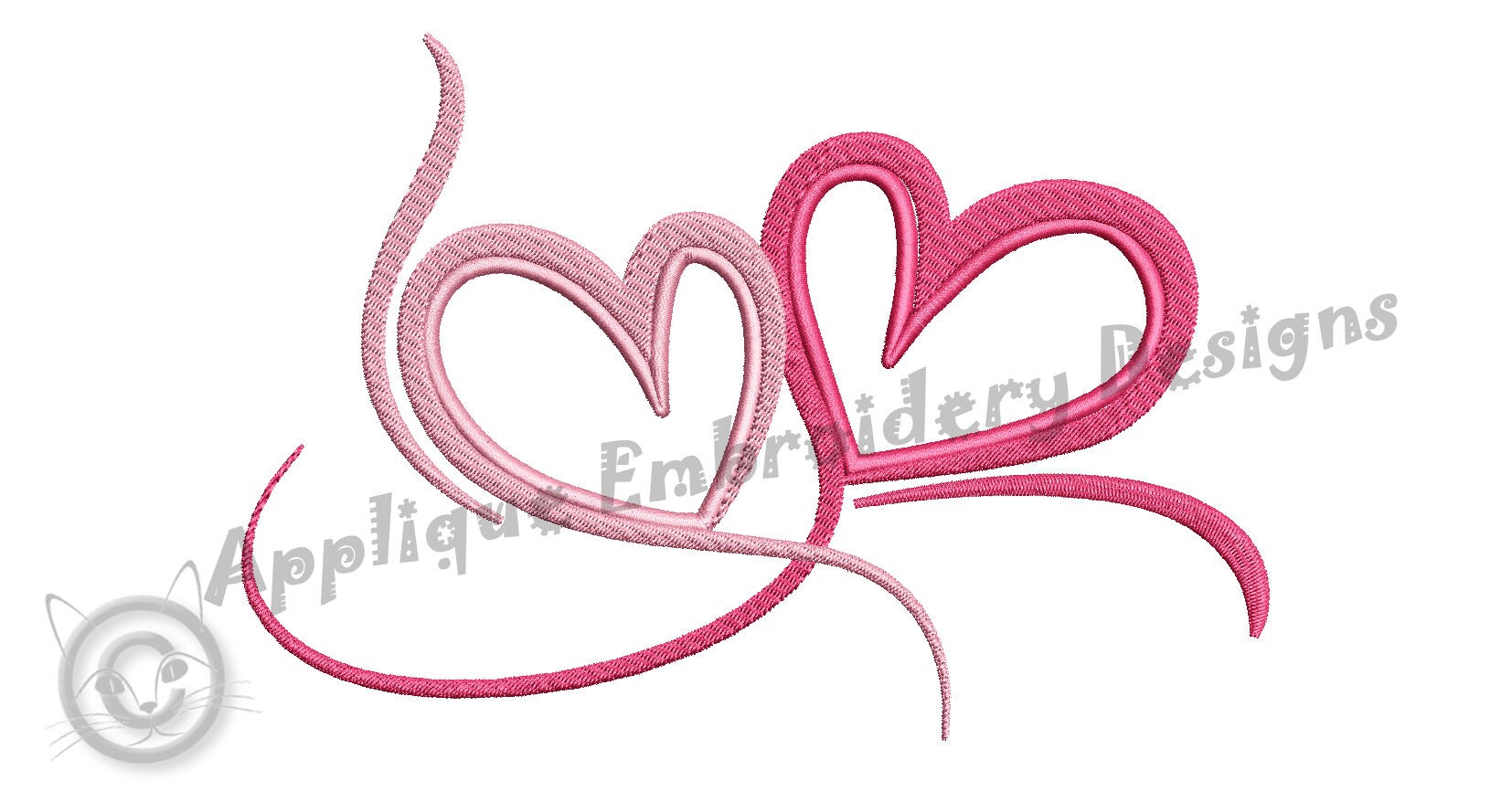 Hearts Love Embroidery Applique Design Shapes - Etsy