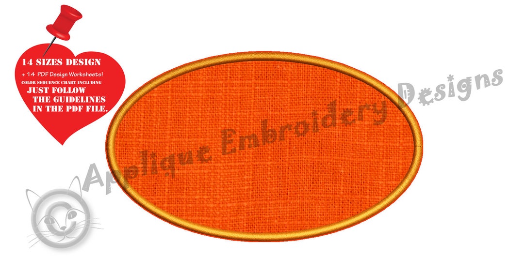Oval Frame Embroidery Applique Design- Shapes Applique-monogram ...