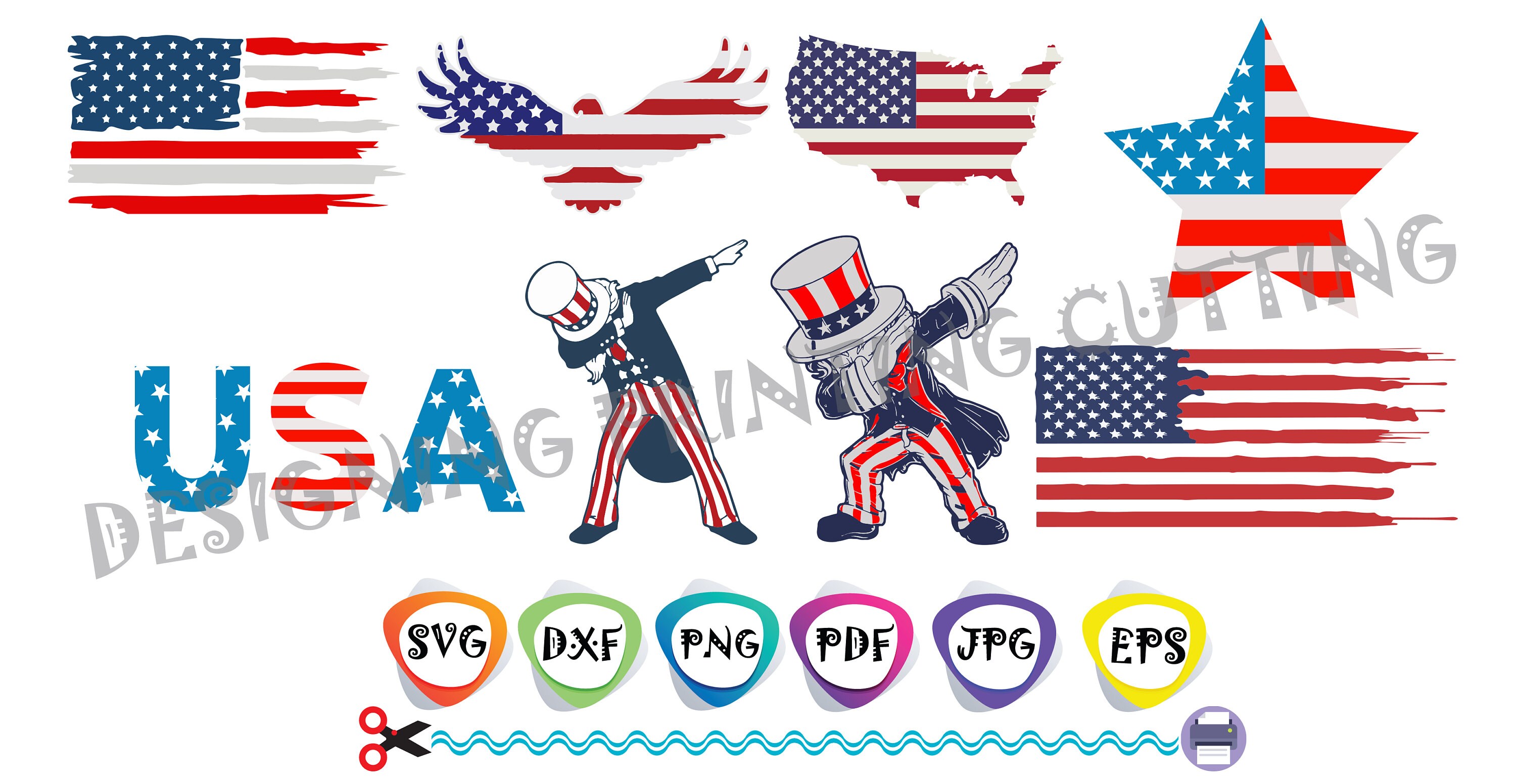 Craft Supplies & Tools Visual Arts usa flag svg,Uncle Sam svg,SUA svg ...