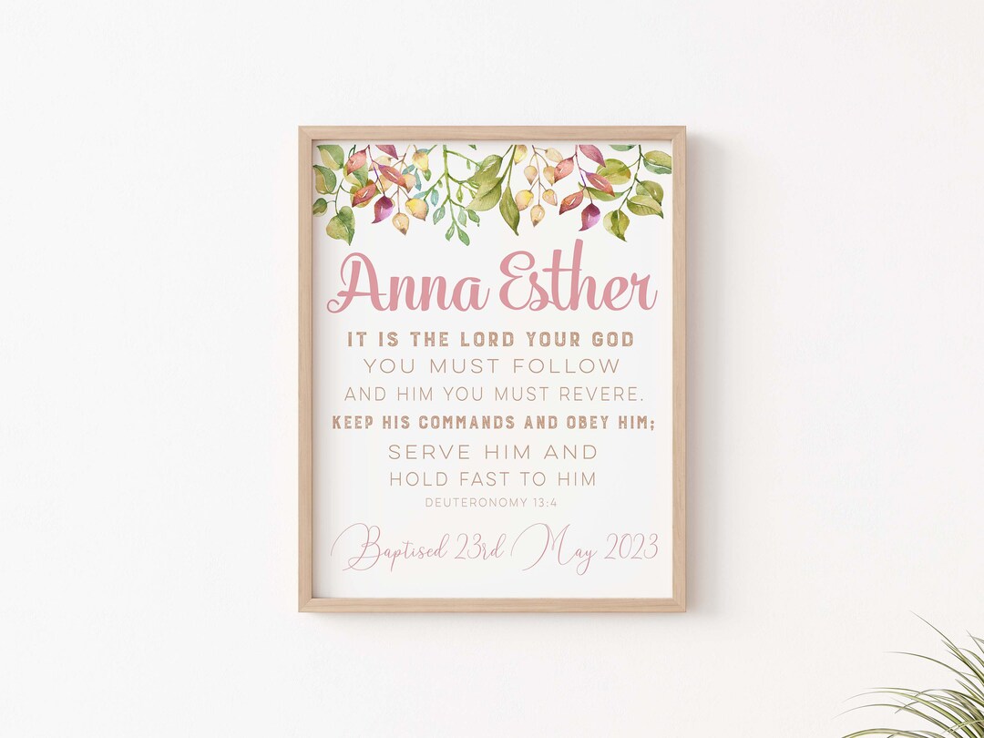 Baby Dedication Blessing, Baptism, Baby Gift, Deuteronomy 13, Custom ...