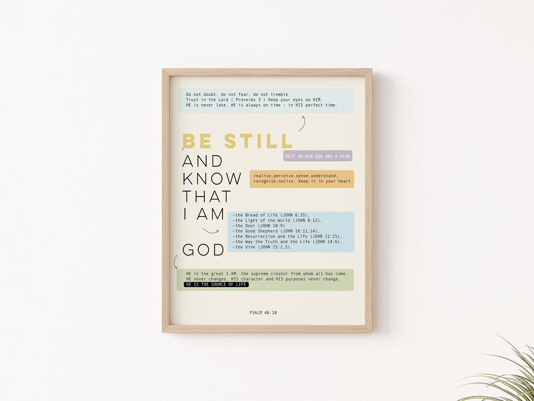 Psalm 46 Printable Bible Verse Wall Print Psalm 46 Digital Bible Wall ...