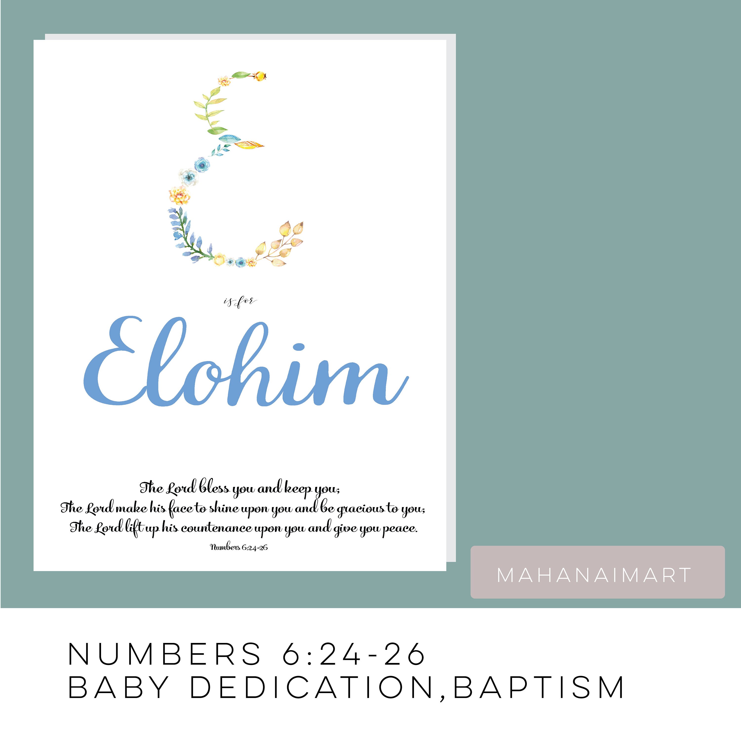 Baby Dedication Blessing, Baby Dedication, Blue Flowers Alphabet ...