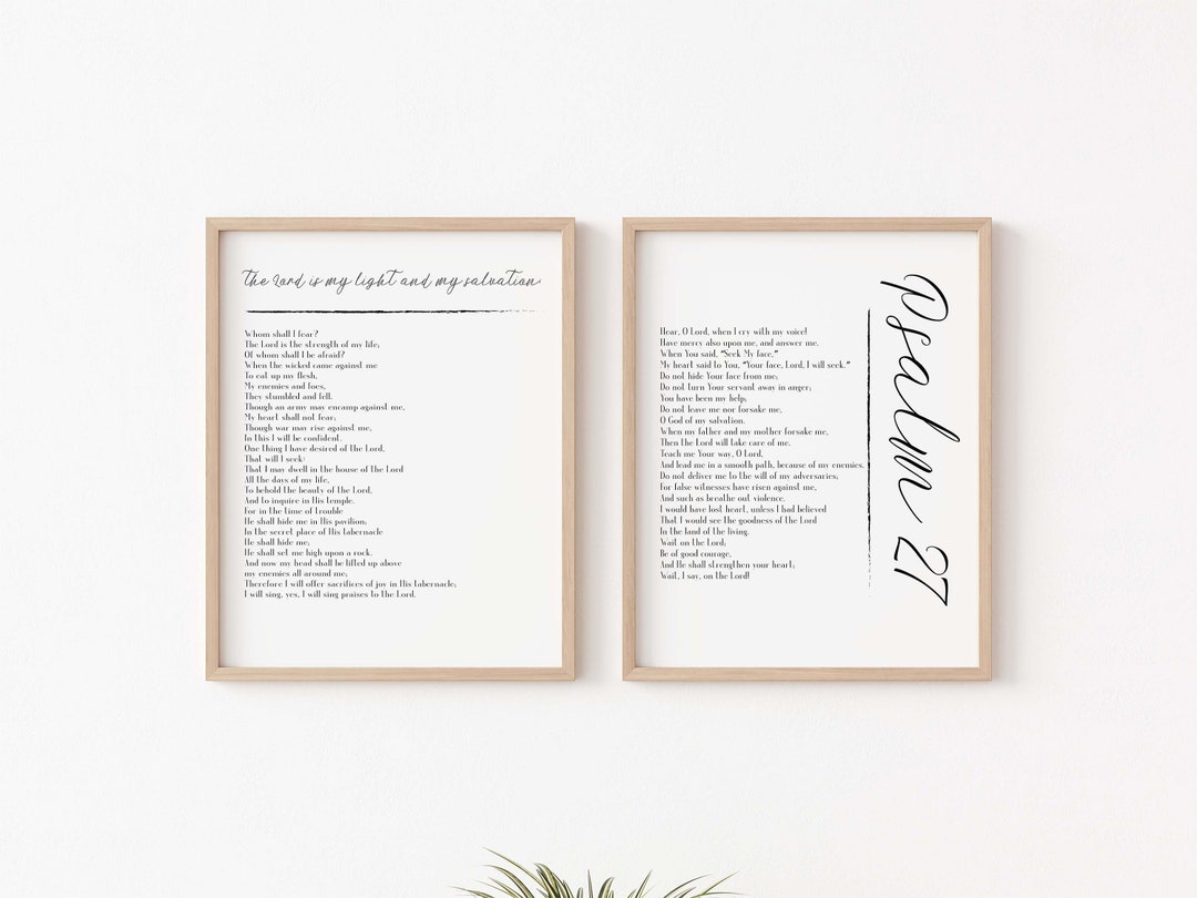 Psalm 27 Wall Art, Psalm 27 Print, Bible Verse Wall Art, Psalms, Bible ...