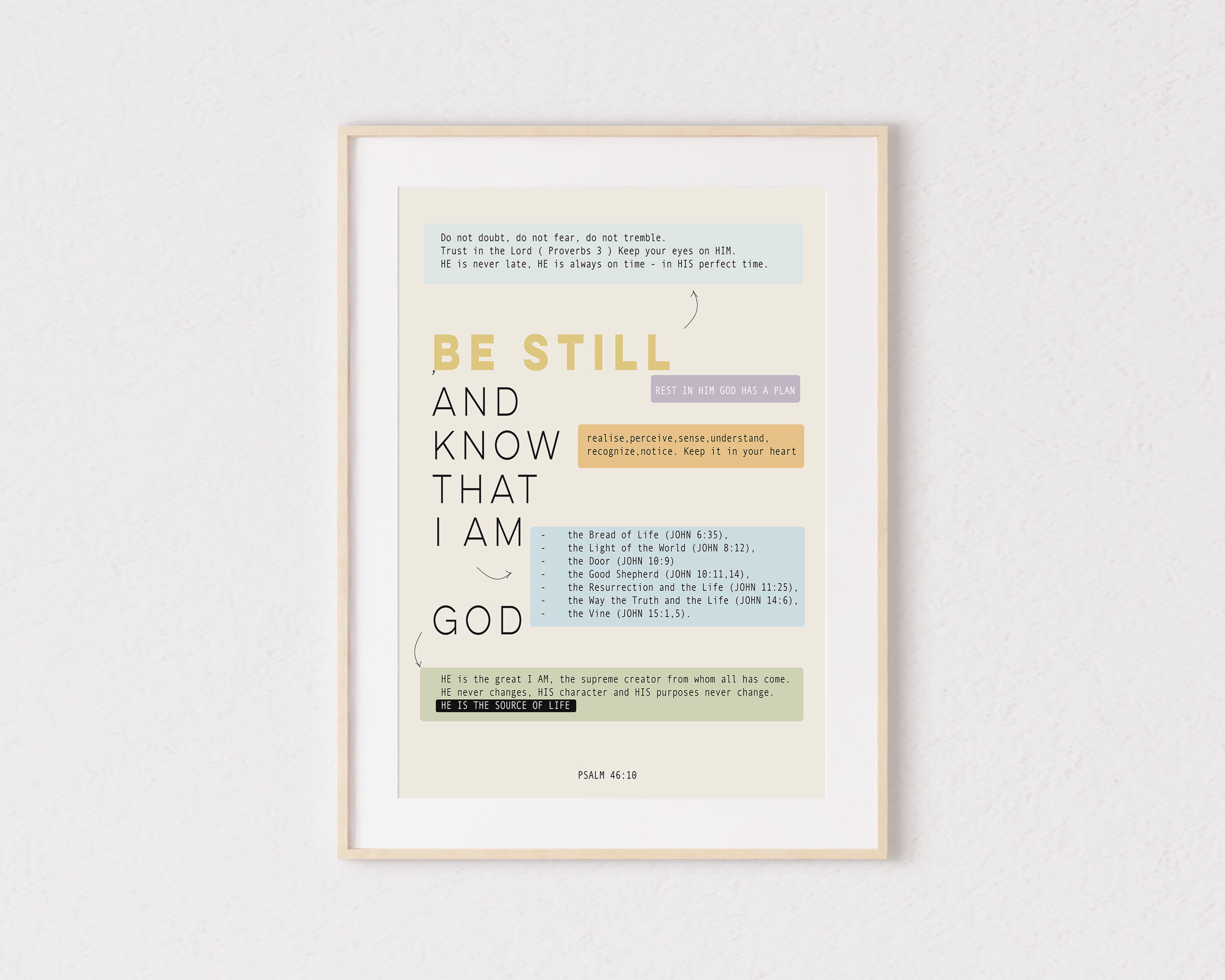 Psalm 46 Printable Bible Verse Wall Print Psalm 46 Digital Bible Wall ...