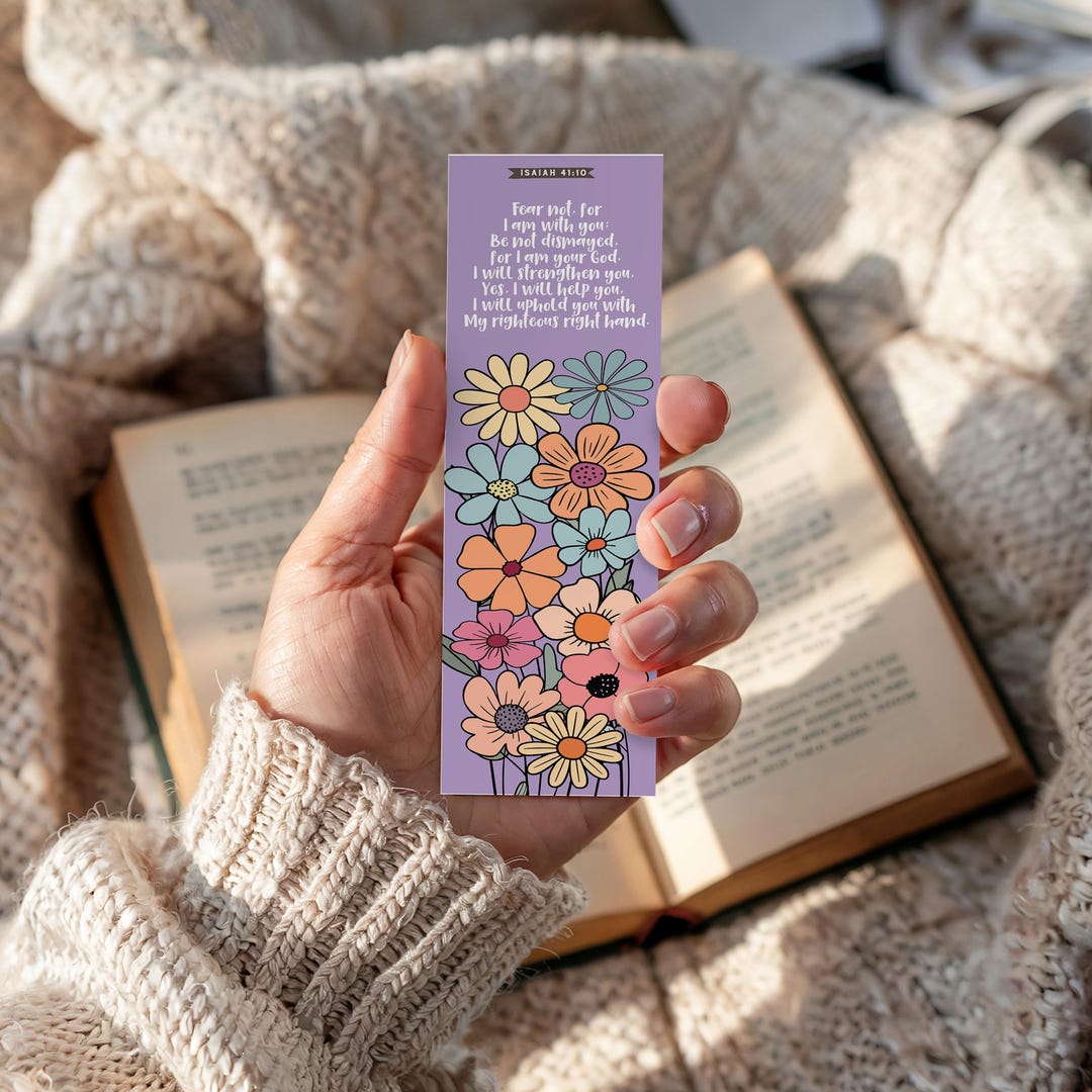 Isaiah 41:10 Bookmark, Scripture Card, Hand Lettered Bookmark, Fear Not ...