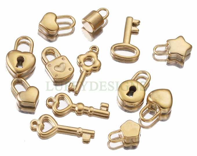 Vermeil Gold Key Charm Pendant 18k Gold Over Sterling Silver, Lock and ...