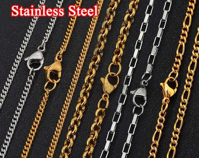10pcs Finished 316L Stainless Steel Chains Snake Chains 18k - Etsy