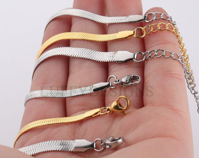 10pcs Finished 316L Stainless Steel Chains Snake Chains 18k - Etsy