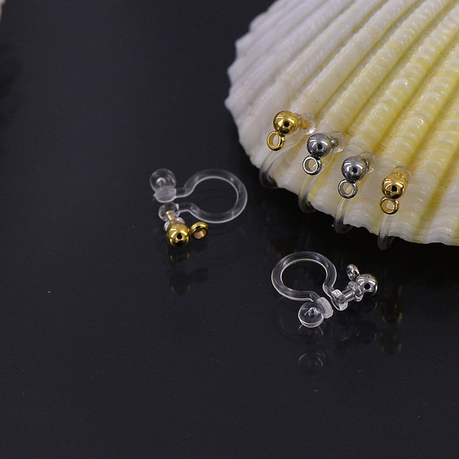20pcs Invisible clip on earring converter resin earring clip | Etsy