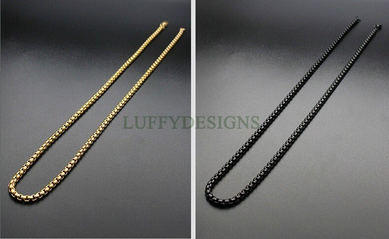 5pcs Finished Round Box Chains Square Rolo Chain Necklace - Etsy