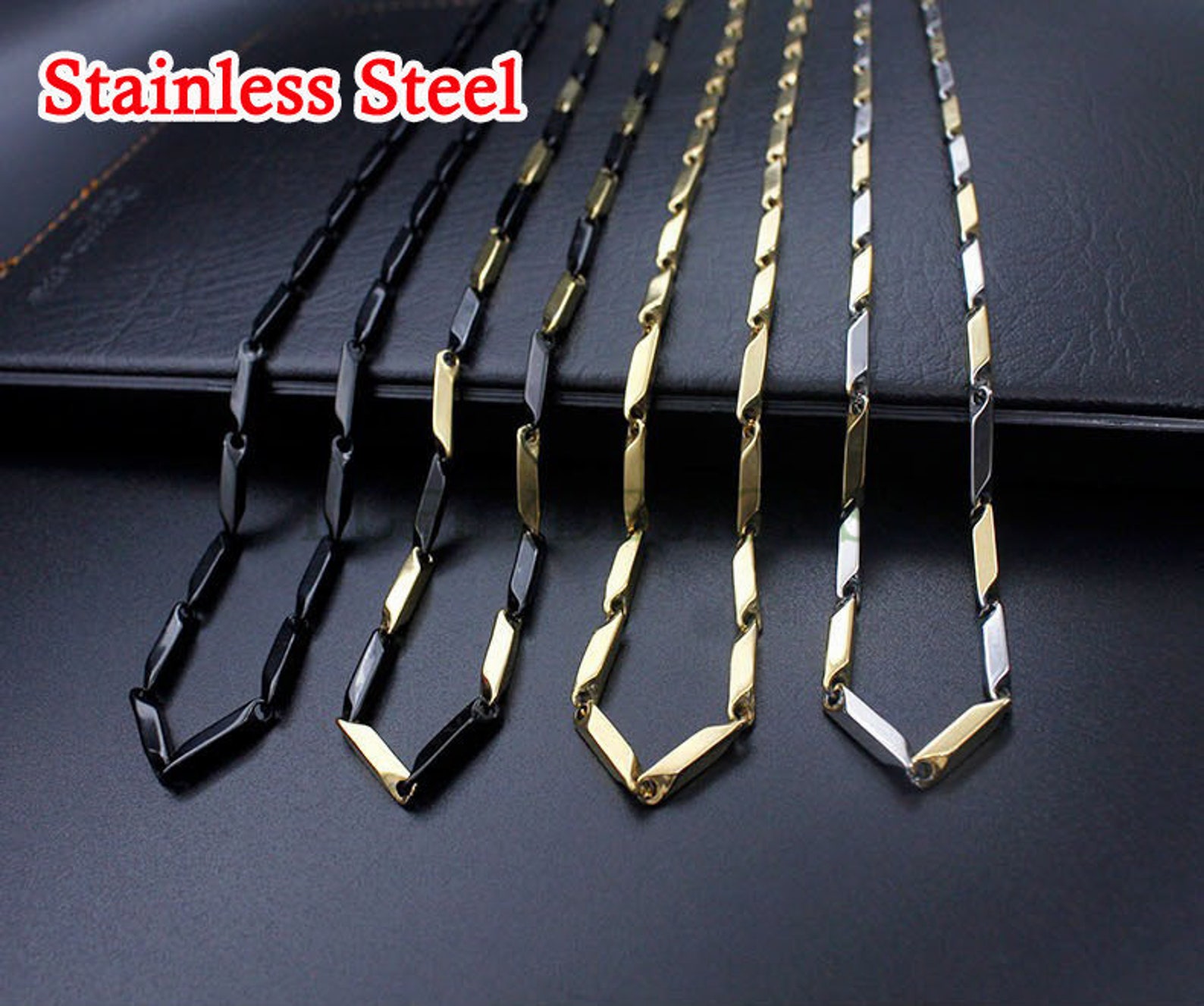 2pcs Finished Diamond Chains Melon Chain Necklace 18k Gold | Etsy