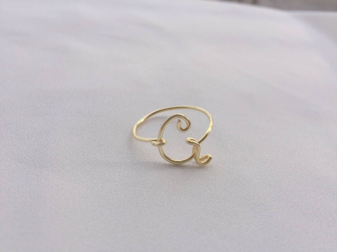 Custom Initial Ring Gold Initial Jewelry Silver Letter G | Etsy