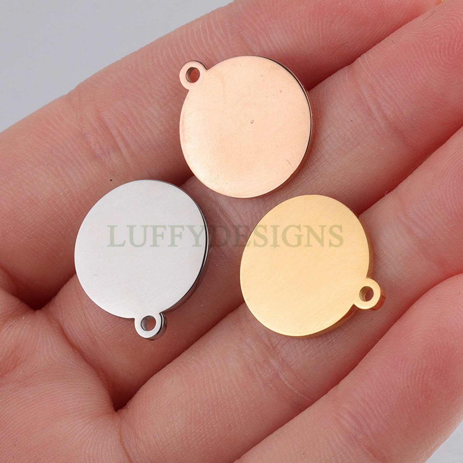 10pc Round Disc Tags 10-25mm Mirror Polished Round Pendant | Etsy