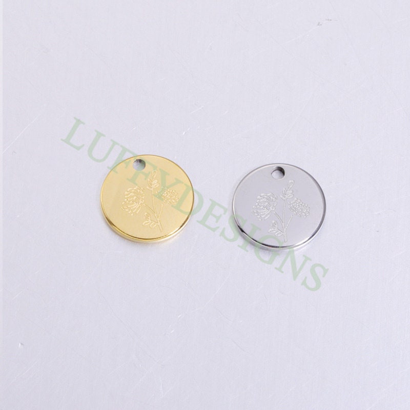 10pcs Birth Flower Charms 12mm/15mm Birth Month Flower - Etsy