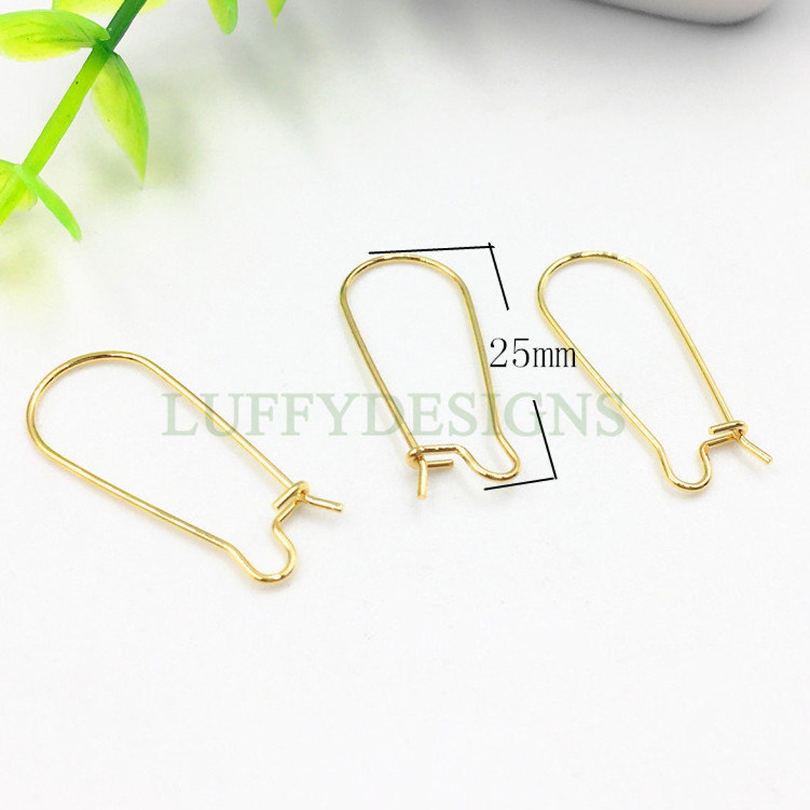 100pcs Gold Kidney Ear Hooks Kidney Ear Wires for Long Drop | Etsy