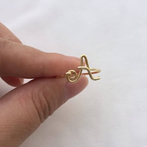 Custom Initial Ring, Gold Initial Jewelry, Silver Letter A Ring, Name ...