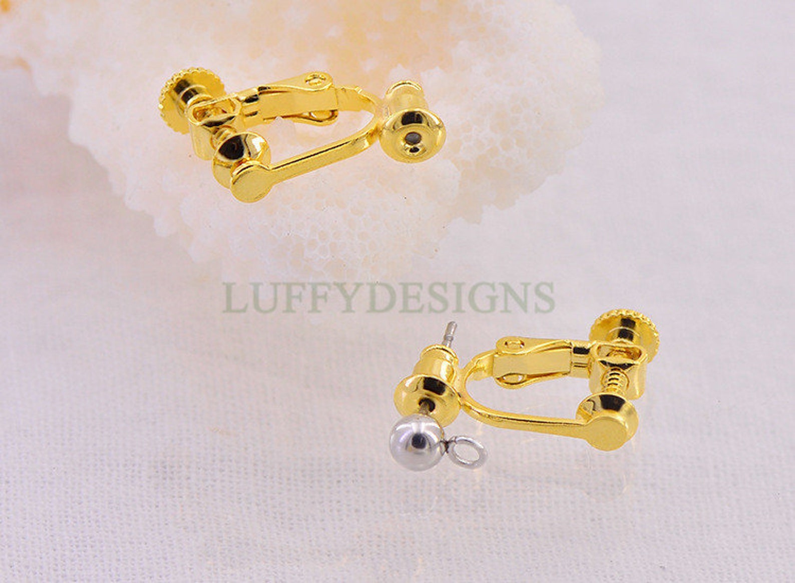 10pcs Screw Back Non Piercing Earrings With Attached Ear Nuts - Etsy