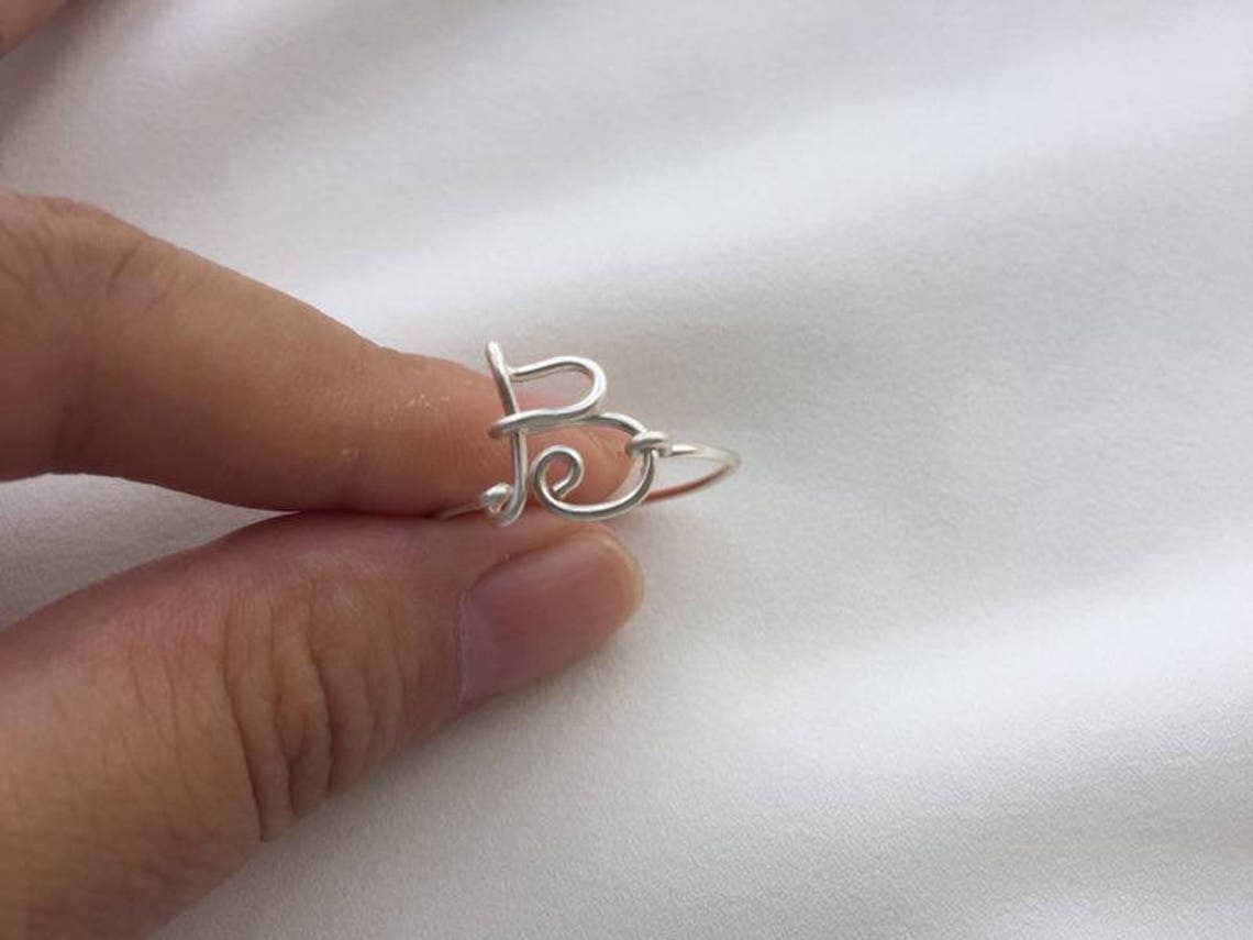 Custom Initial Ring Gold Initial Jewelry Silver Letter B - Etsy
