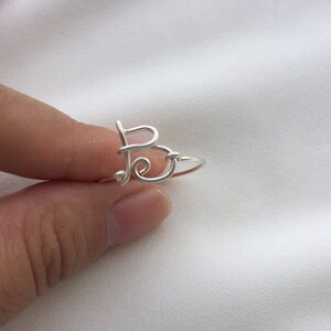 Custom Initial Ring, Gold Initial Jewelry, Silver Letter B Ring, Name ...