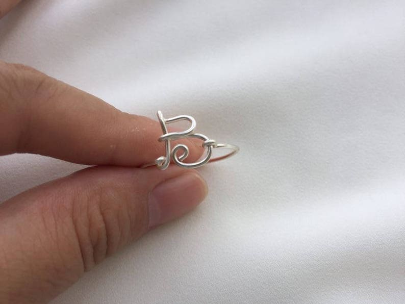 Custom Initial Ring Gold Initial Jewelry Silver Letter B - Etsy