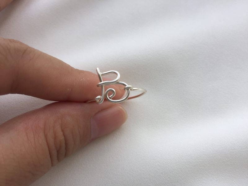 Custom Initial Ring, Gold Initial Jewelry, Silver Letter B Ring, Name ...