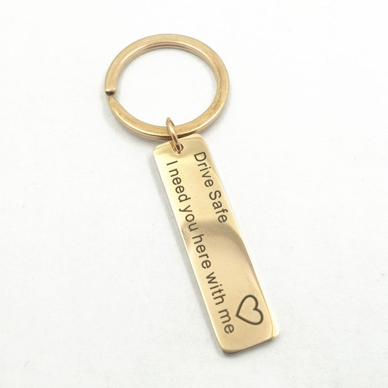 Personalized Keychain Engraved Stainless Steel Keyring Quote - Etsy