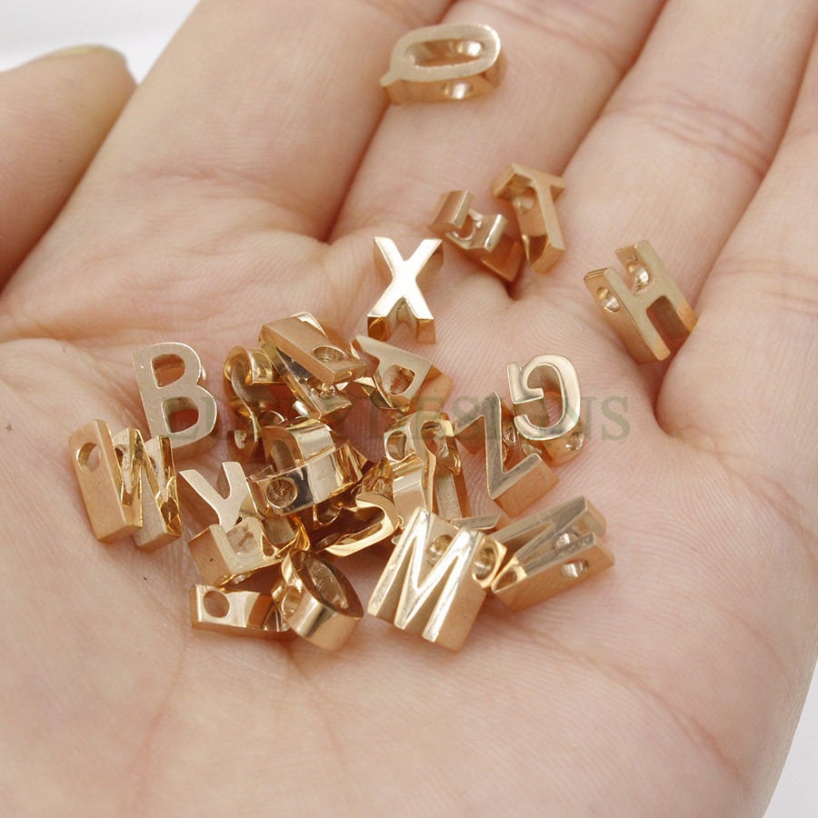 Uppercase Letter Charm Alphabet Charm Gold Letter Charm 26 - Etsy