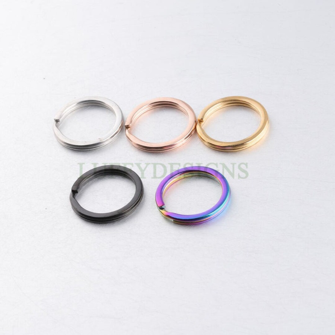10pcs Round Key Split Rings, Gold /rose Gold Plated 304 Stainless Steel ...