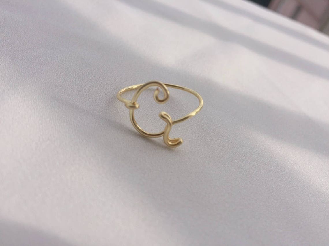 Custom Initial Ring Gold Initial Jewelry Silver Letter G | Etsy