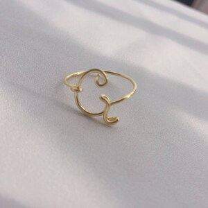 Custom Initial Ring, Gold Initial Jewelry, Silver Letter G Ring, Name ...