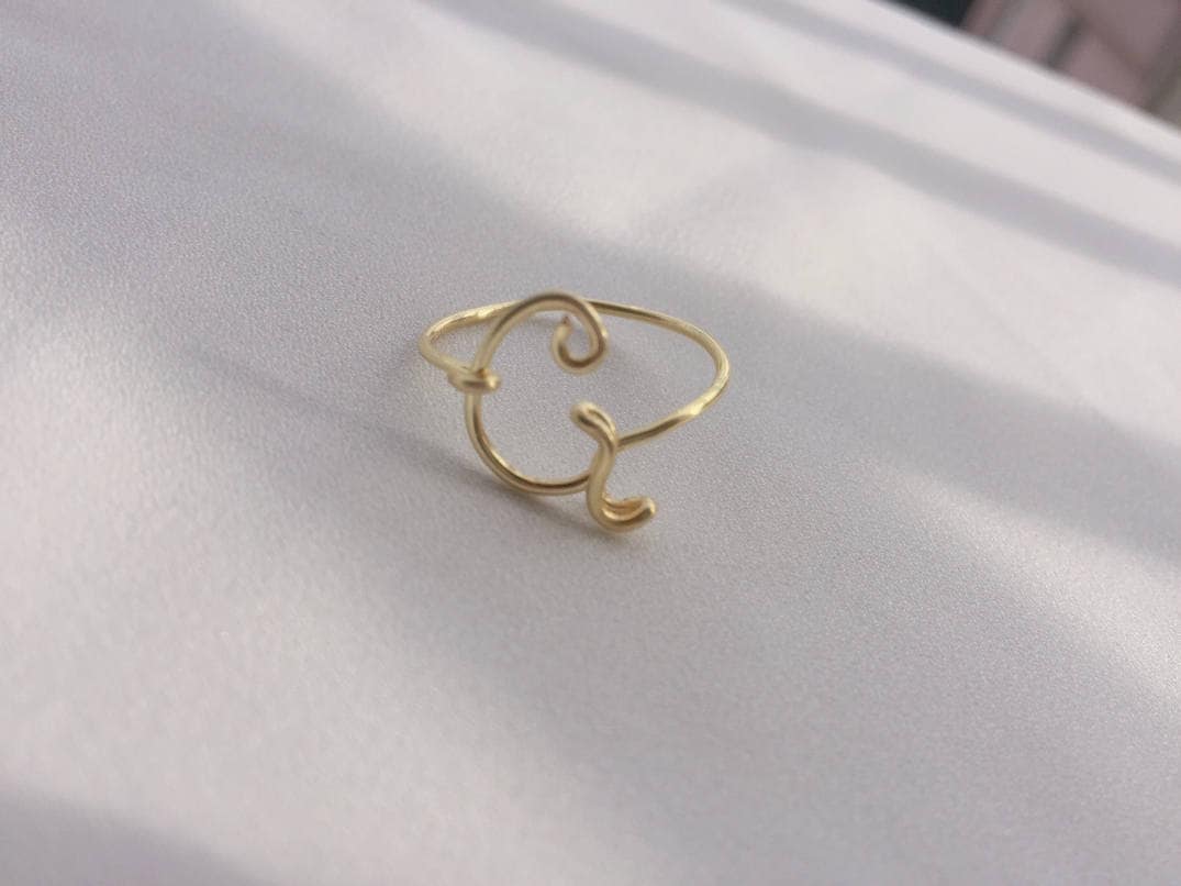 Custom Initial Ring Gold Initial Jewelry Silver Letter G | Etsy