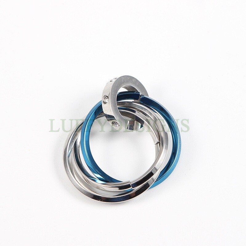 Triple Linked Ring Charm Three Circles Linked Charm - Etsy