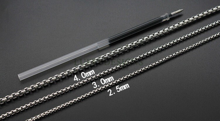 5pcs Finished Round Box Chains Square Rolo Chain Necklace | Etsy