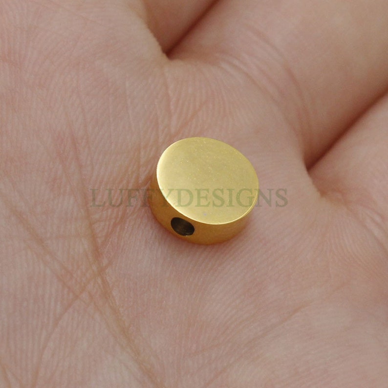 10pcs Gold Roundel Spacer Beads Seamless Circle Ring - Etsy