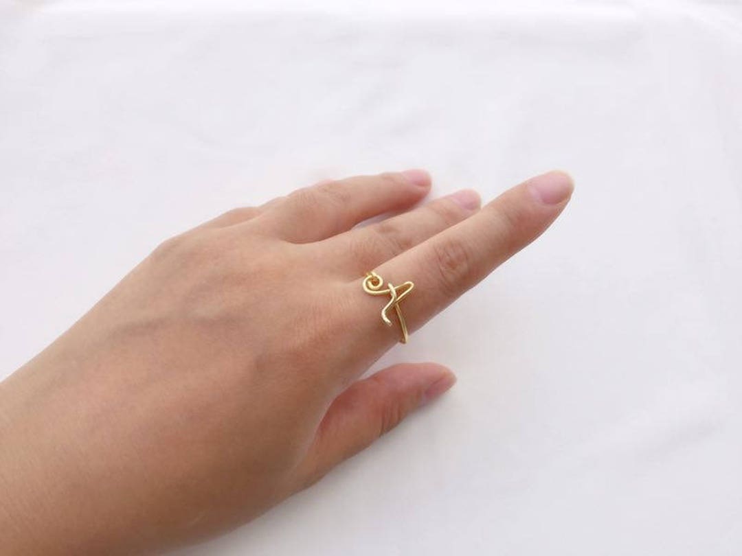 Custom Initial Ring, Gold Initial Jewelry, Silver Letter A Ring, Name ...